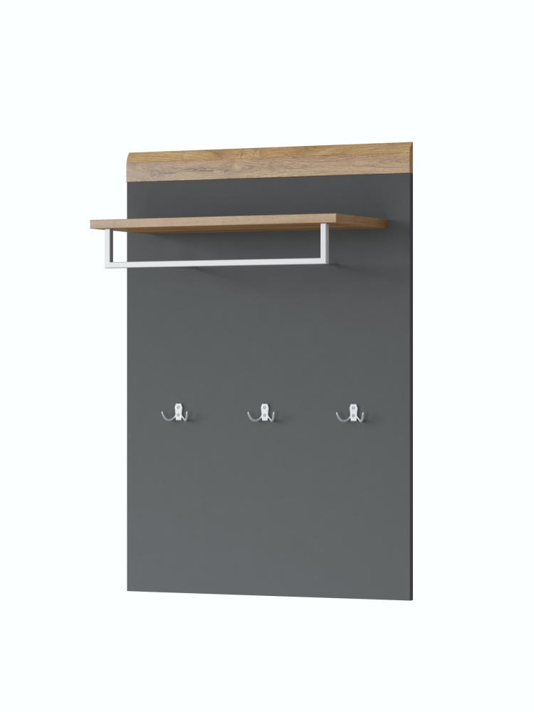 HAMAL věšákový panel, antracit/dub grandson | NEJLEVNEJSINABYTEK.CZ