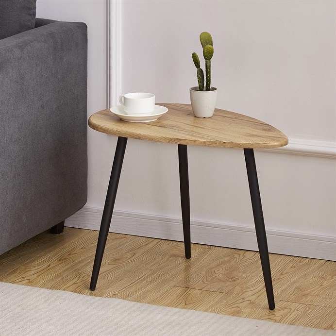 Konferenční stůl KREONE, dub divoký/černá | NEJLEVNEJSINABYTEK.CZ