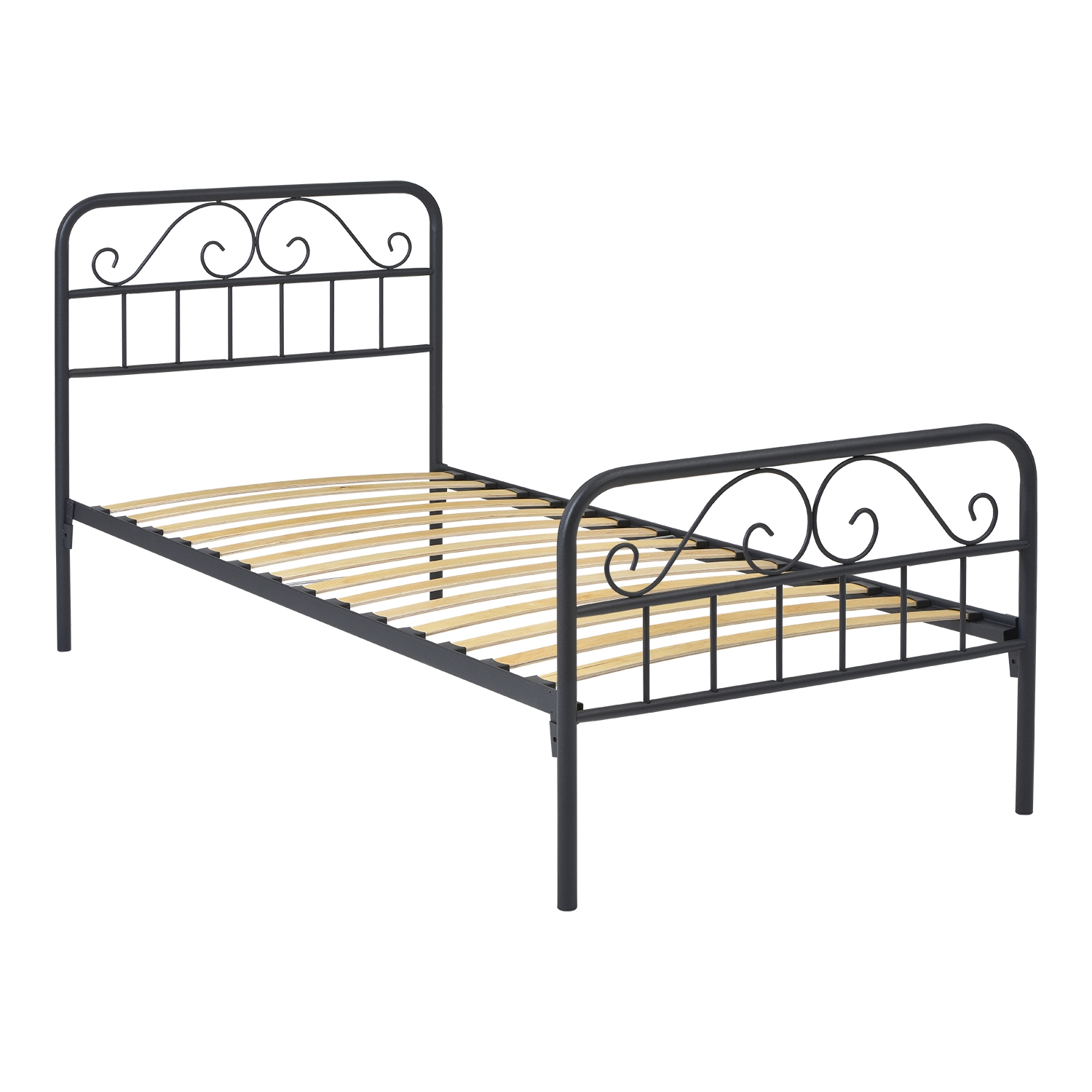 Kovová postel PHILOMENA 90x200, šedá | NEJLEVNEJSINABYTEK.CZ